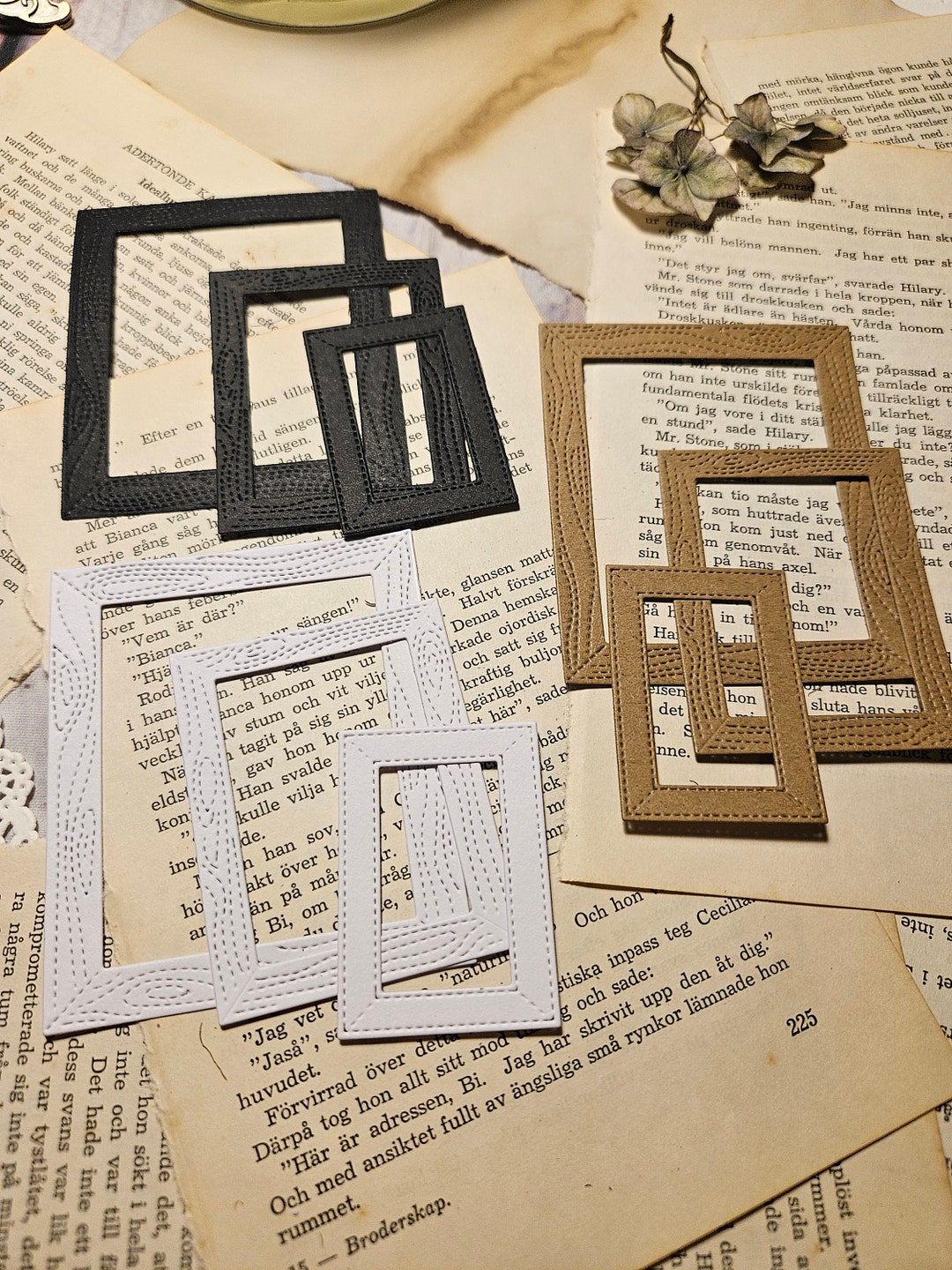 Set of 3 Rectangular Frames 180/220g Scrapbooking Card Making Art ...