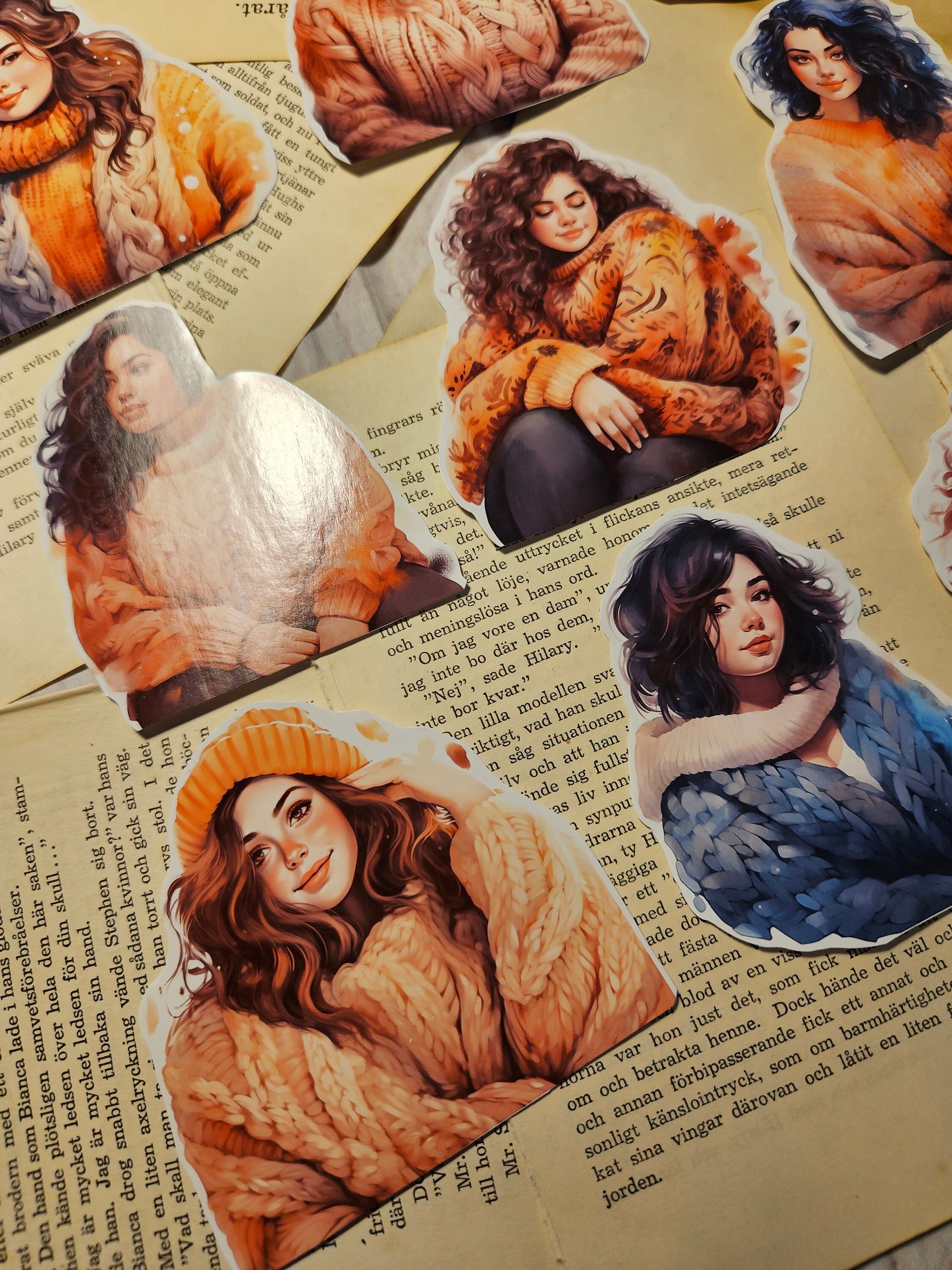 CURVY SERIE: Cozy Curvy Girls Set of 9 Stickers Scrapbooking Card ...