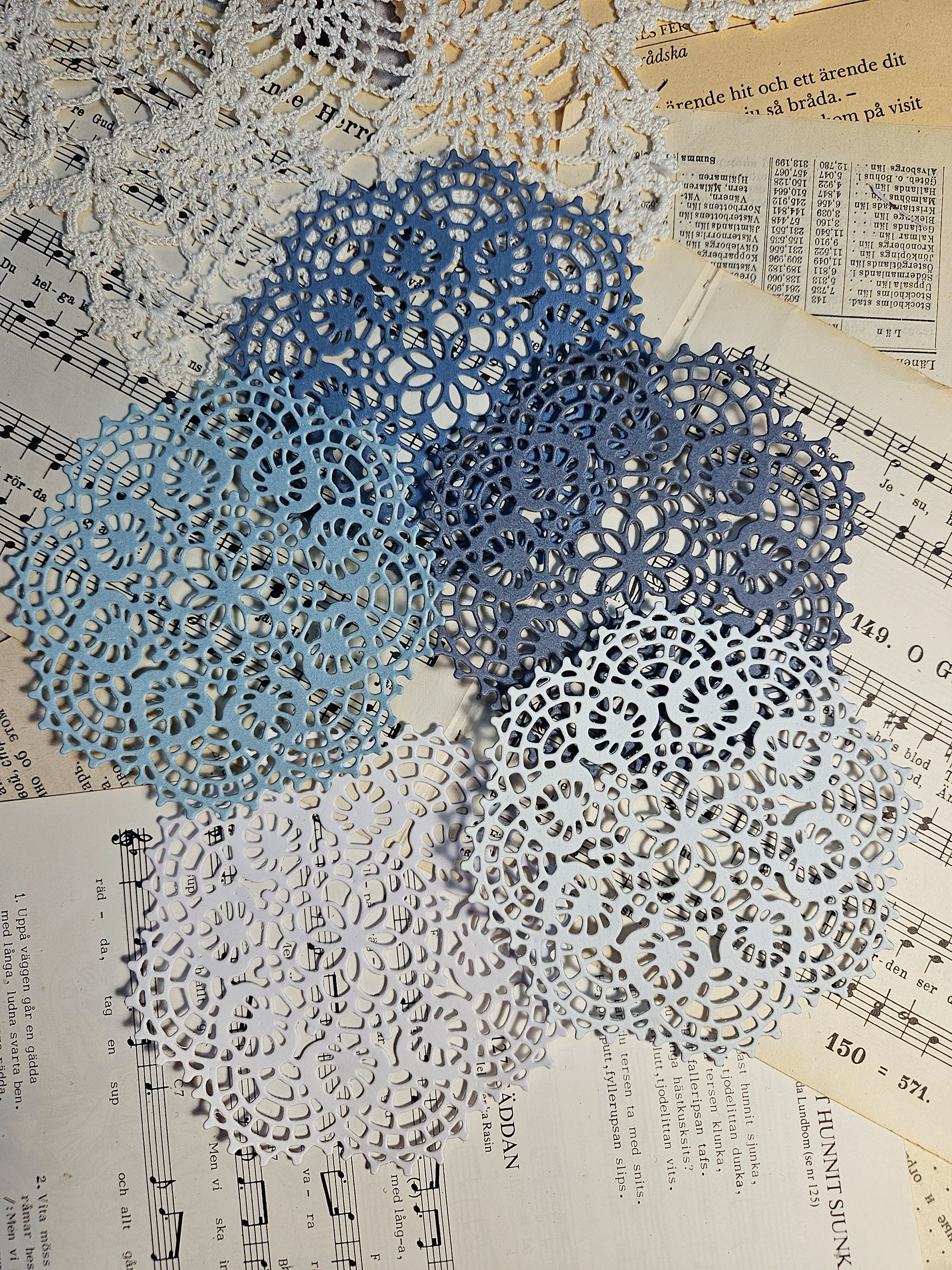 Set of 5 Mandala Lace Paper Doilies Die Cuts 160/180/216g Scrapbooking ...