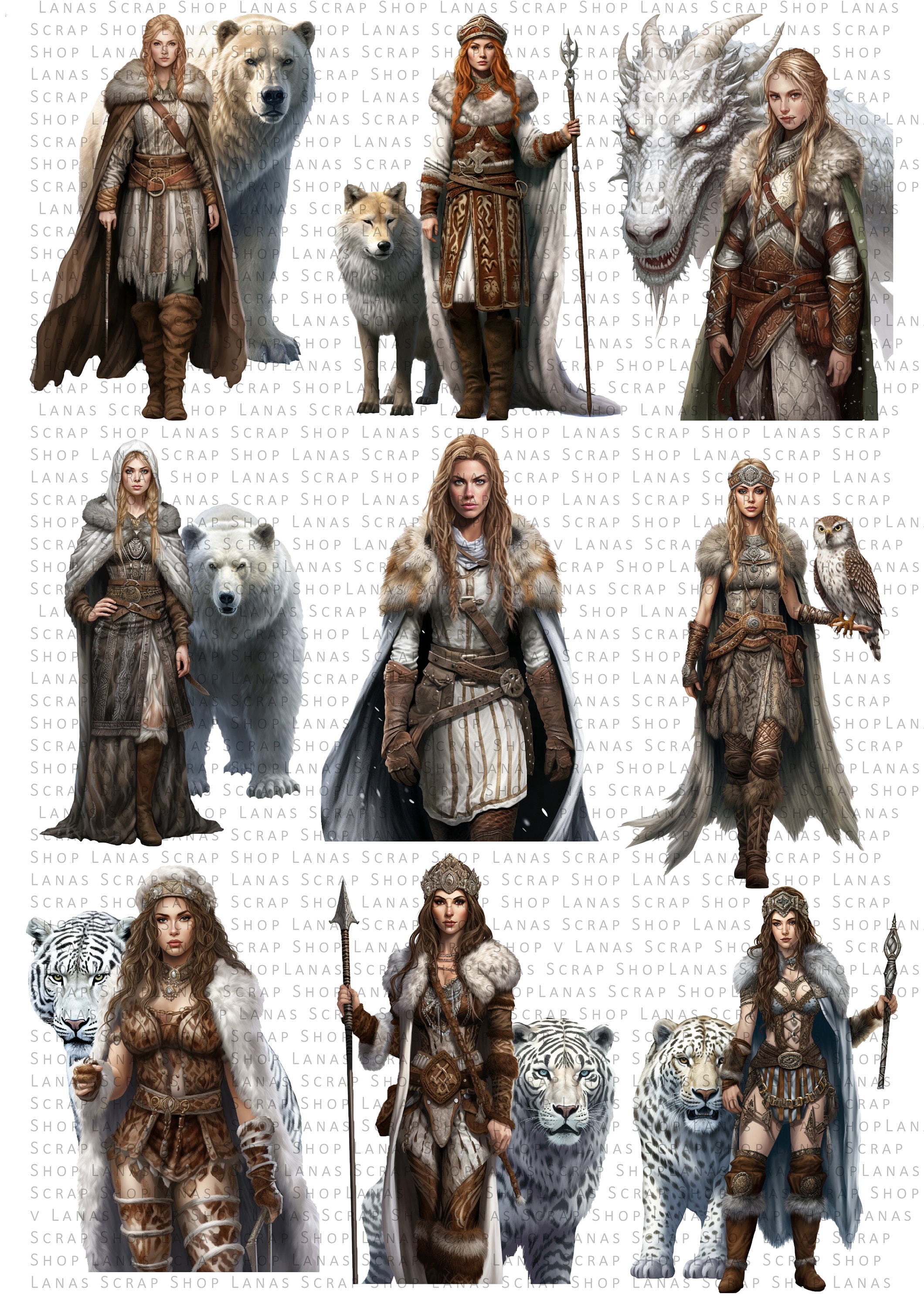 PRINT AND CUT: Celtic Warriors With Familiar - Etsy