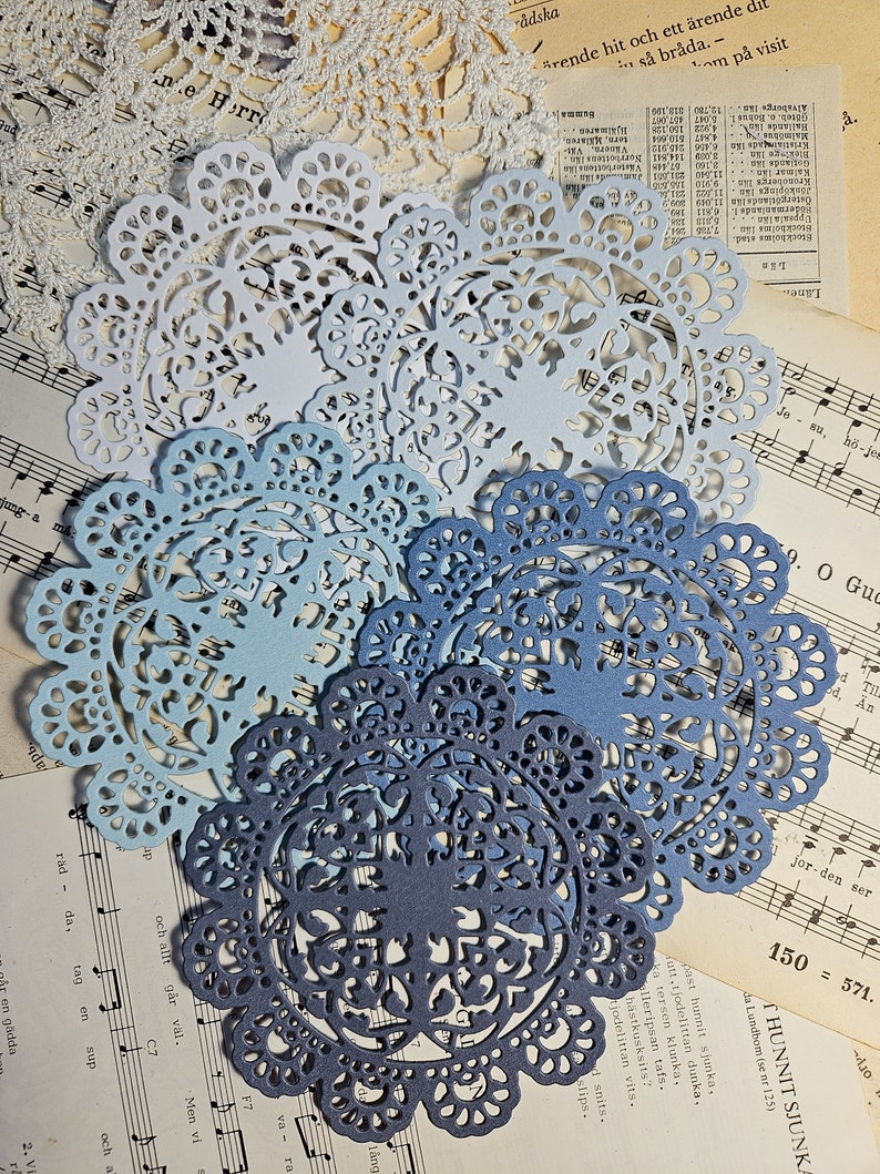 Set of 5 Mandala Lace Paper Doilies Die Cuts 160/180/216g Scrapbooking ...