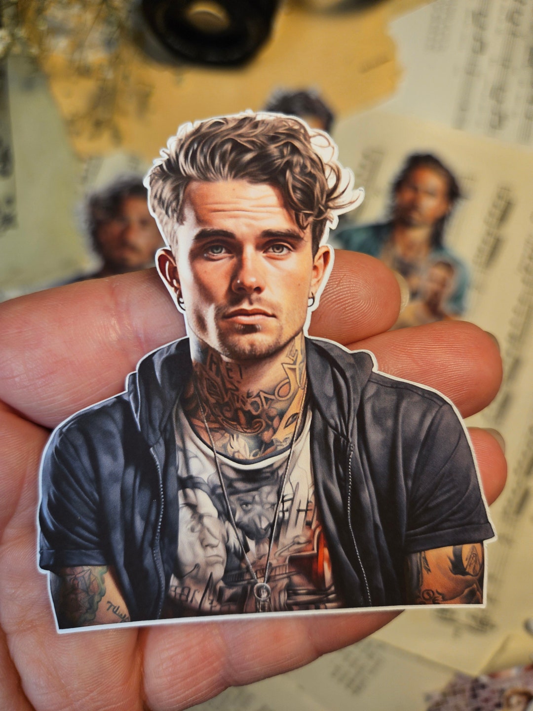 MAN SERIE: Tattoed Men Set of 9 Stickers | • Scrapbooking • Card Making ...