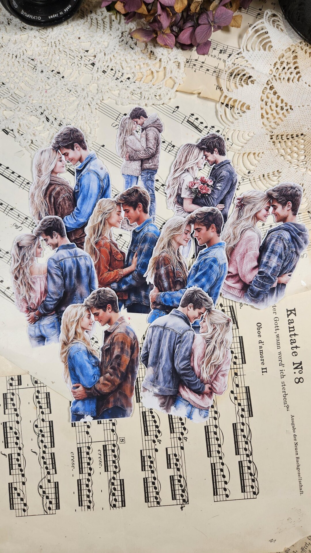 Teenage Couples, Set of 9 Stickers | Scrapbooking Card Making Art ...