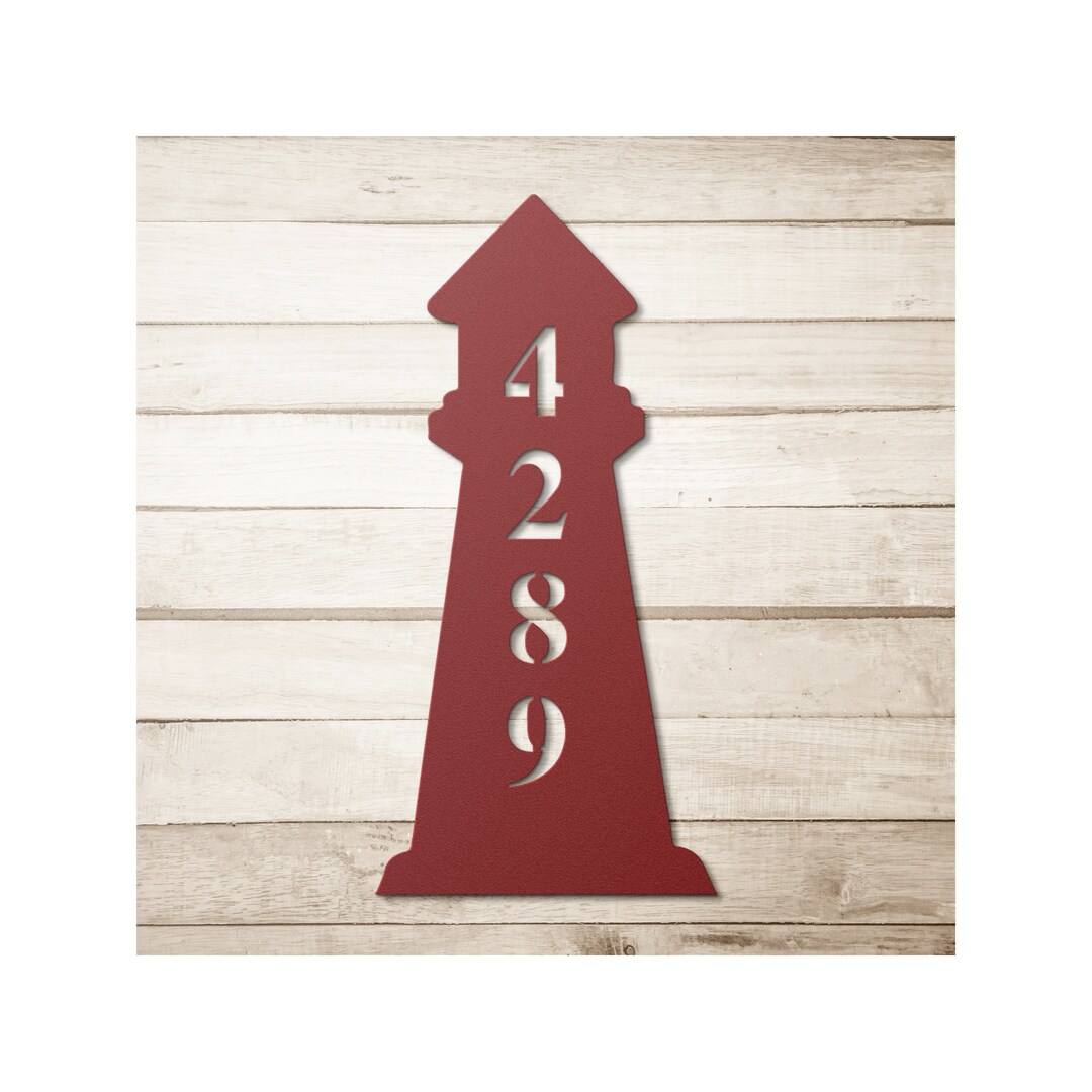 Custom Lighthouse Address Metal Sign - Etsy