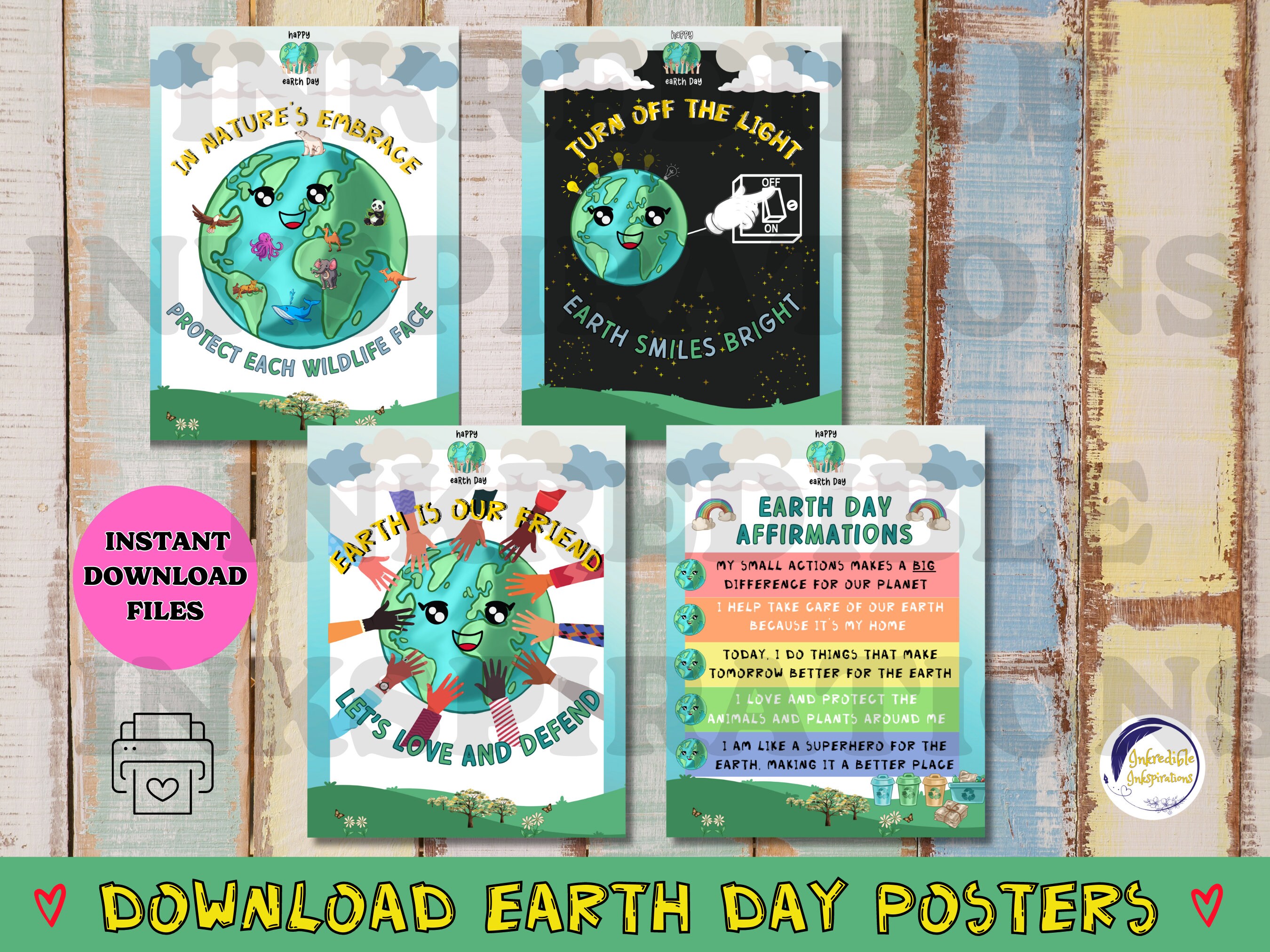 Earth Day Printable Poster Bundle of 7 Children's Educational Posters ...