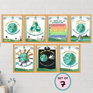 Earth Day Printable Poster Bundle for Classroom Green Decor Wildlife ...