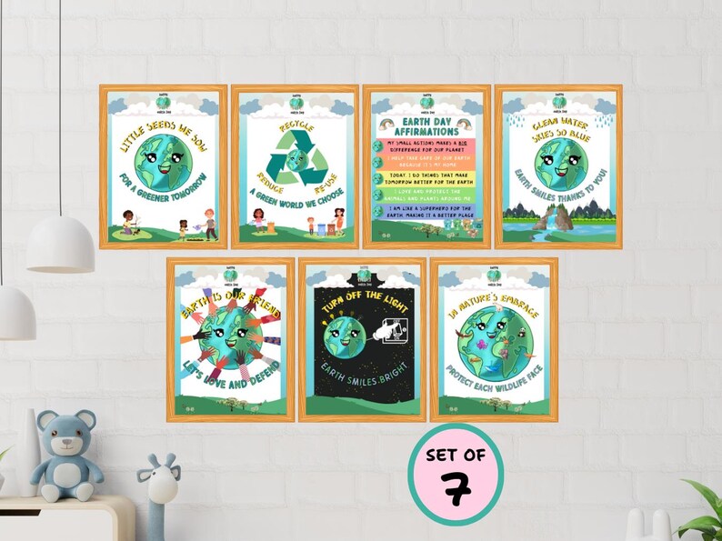 Earth Day Printable Poster Bundle for Classroom Green Decor Wildlife ...