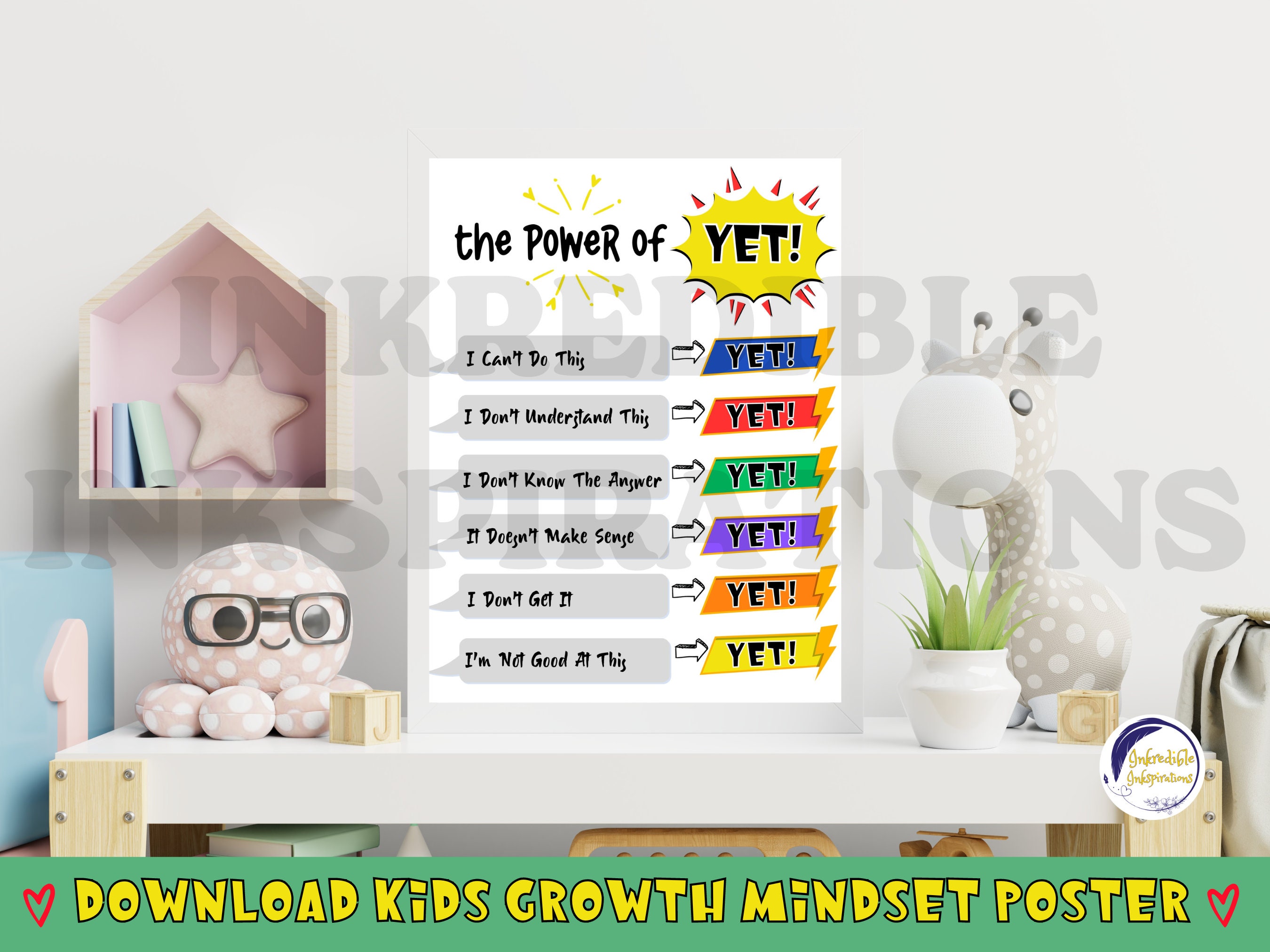 Growth Mindset Poster for Kids Classroom Decor Coping Skills Poster ...