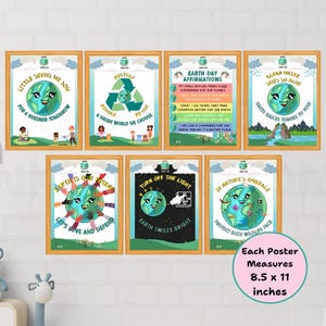 Earth Day Printable Poster Bundle for Classroom Green Decor Wildlife ...