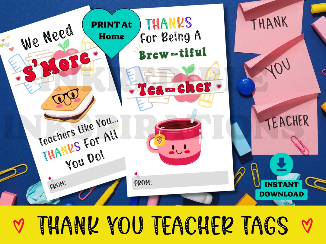 Teacher Appreciation Gift Tag Thank You Gifts Teacher Appreciation Week ...