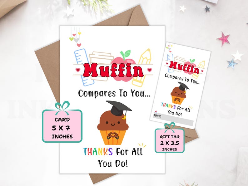 Muffin Pun Teacher Appreciation Card Printable End of School Gift for ...