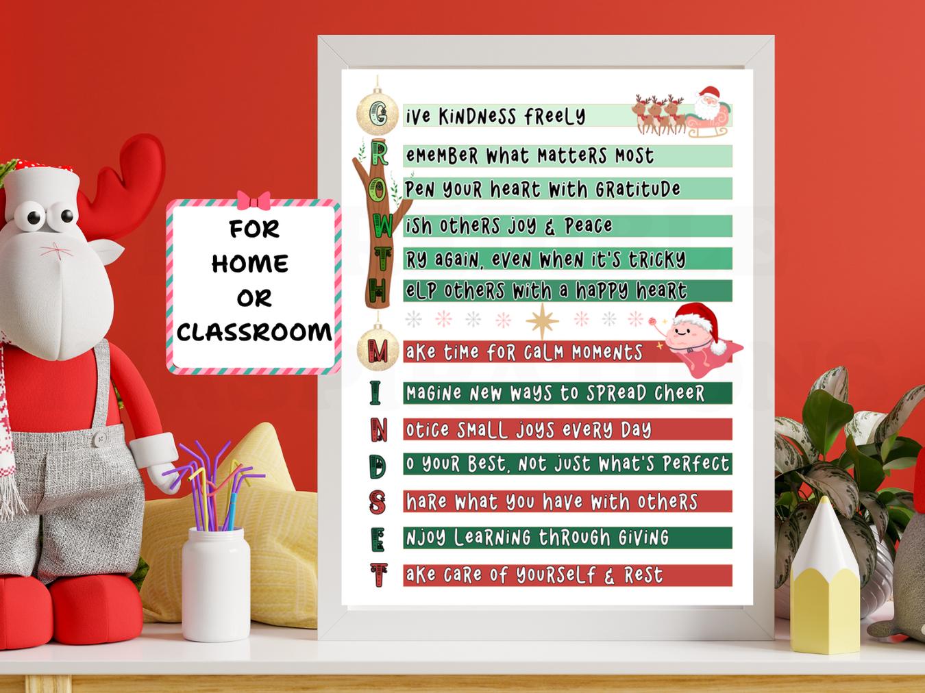 Christmas Mindset Printable Classroom Decoration Teaching Tool ...