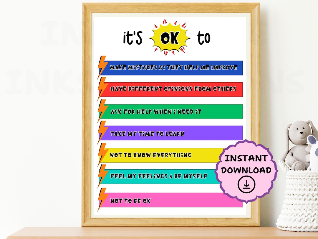 Children Positive Self-talk Wall Art Growth Mindset Classroom Decor ...