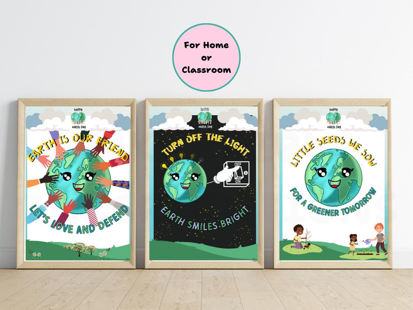Earth Day Printable Poster Bundle for Classroom Green Decor Wildlife ...