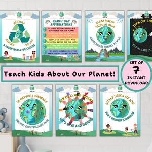 Earth Day Printable Poster Bundle of 7 Children's Educational Posters ...
