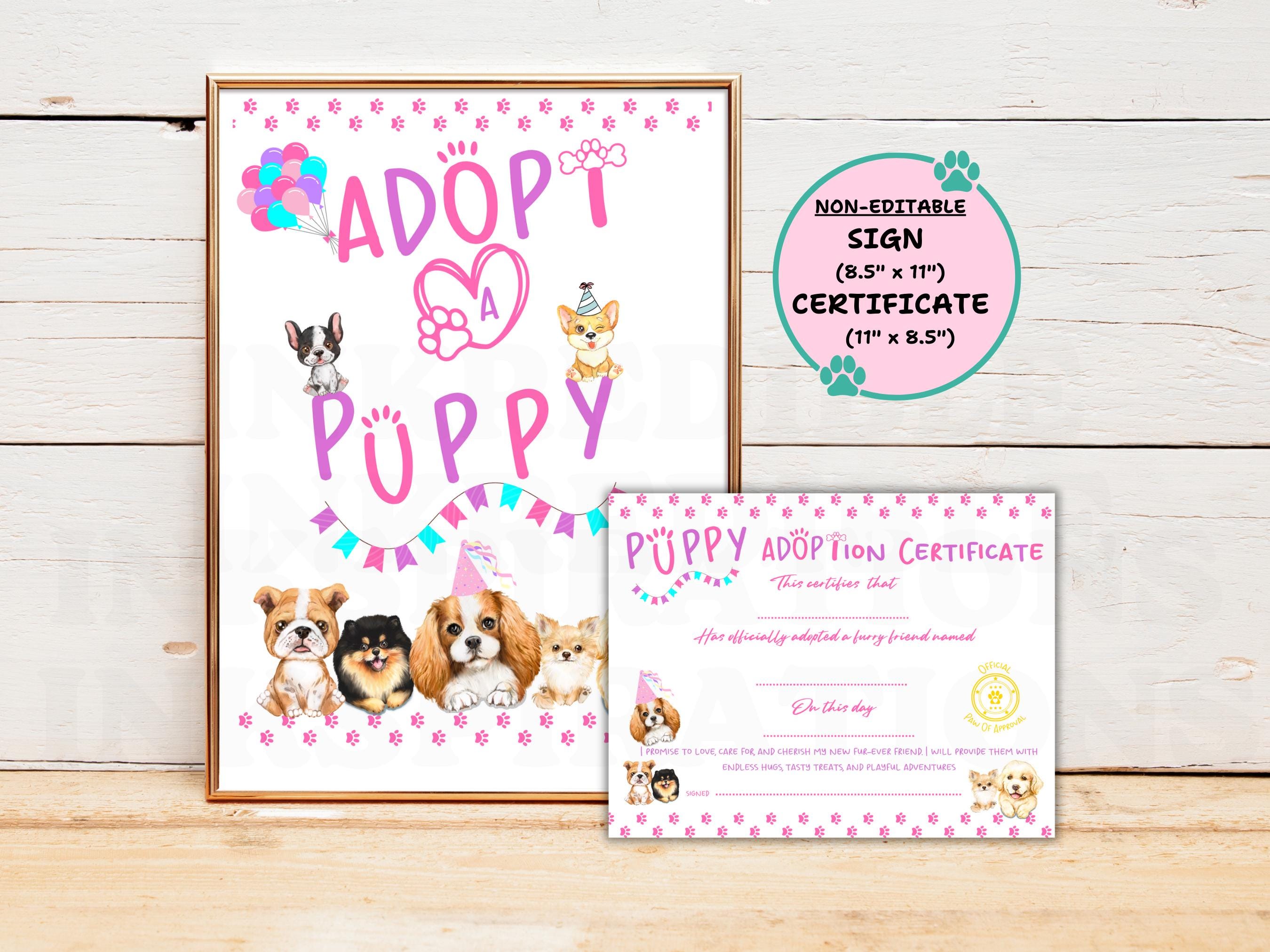 Puppy Party Printable Dog Birthday Bundle Adopt Puppy Set Kid Party ...