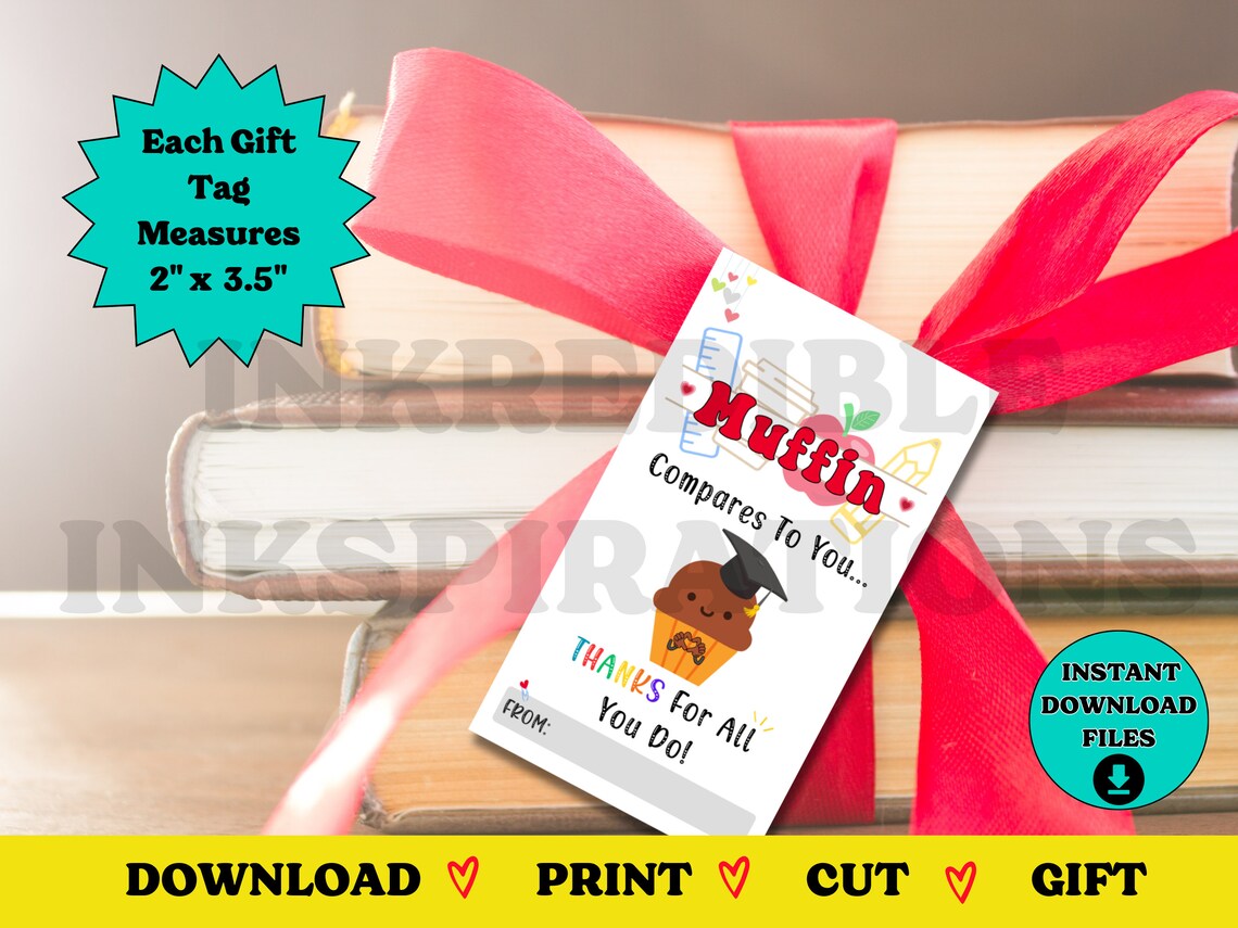 Teacher Appreciation Gift Tag Thank You Gifts Teacher Appreciation Week ...