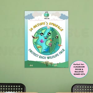 Earth Day Printable Poster Bundle for Classroom Green Decor Wildlife ...