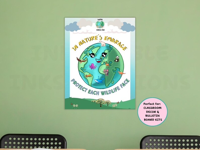 Earth Day Printable Poster Bundle for Classroom Green Decor Wildlife ...