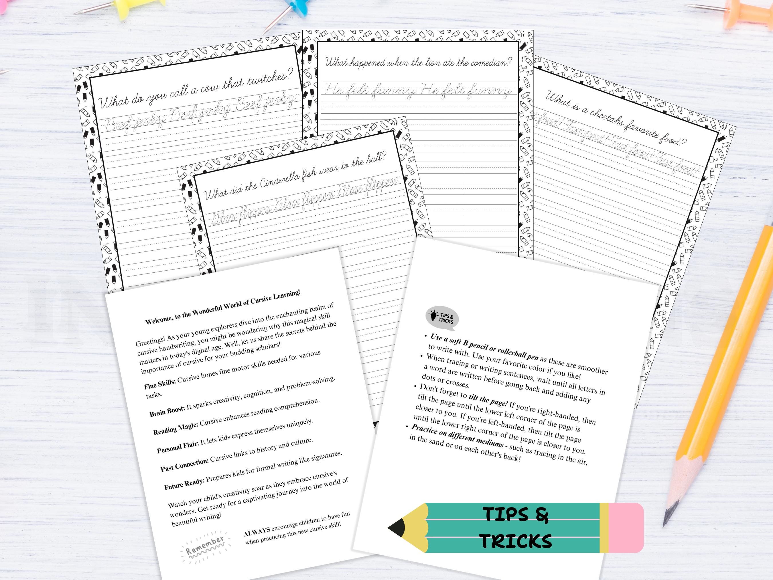 Printable Cursive Joke Worksheet Fun Literacy Lesson Homeschool ...