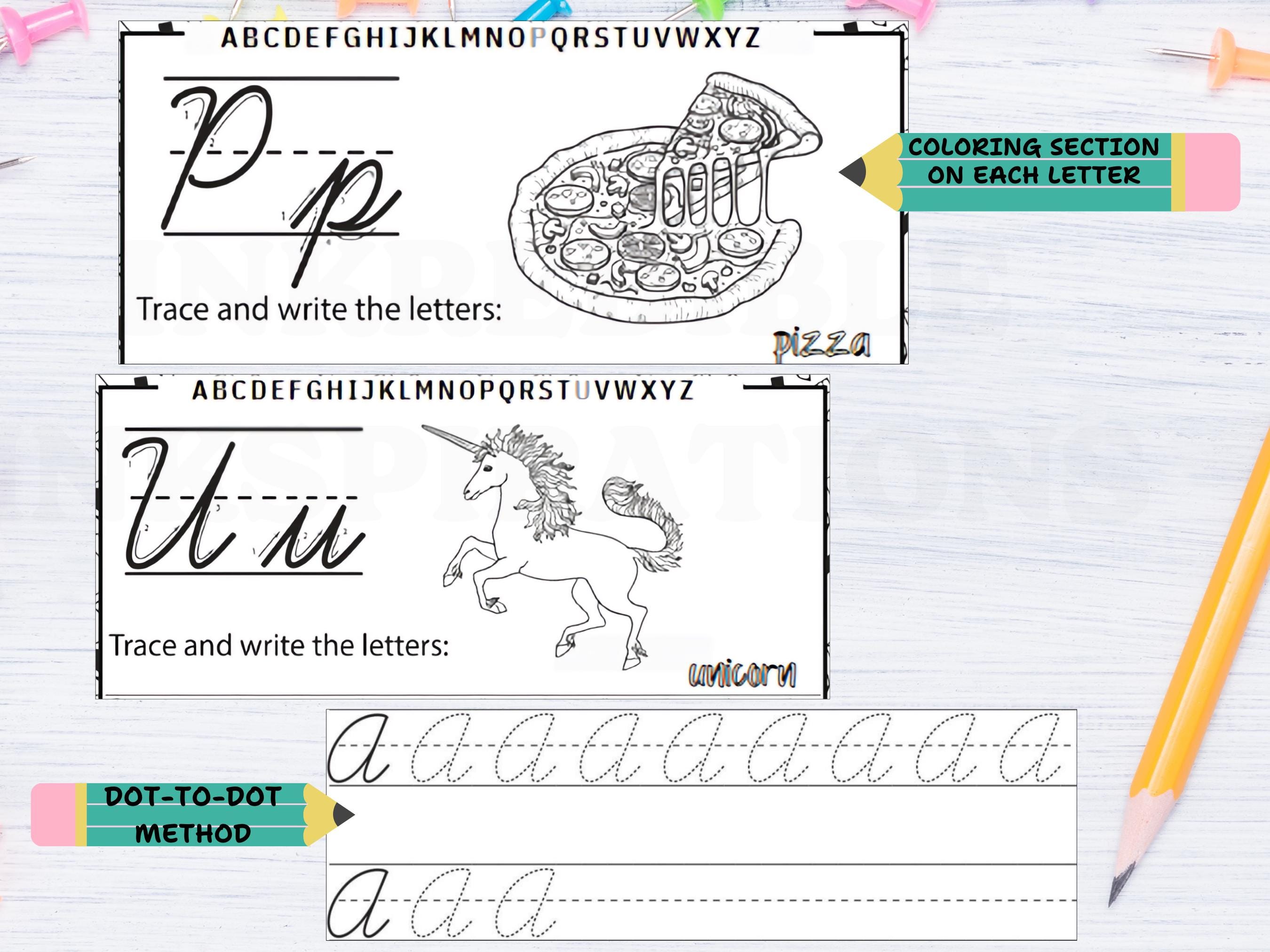 Alphabet Cursive Practice Worksheet Handwriting for Child Educational ...