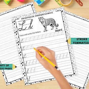 Alphabet Cursive Practice Worksheet Handwriting for Child Educational ...