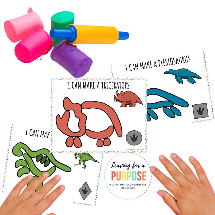 Dinosaur Playdough Mats to Help Build Fine Motor Skills - Etsy