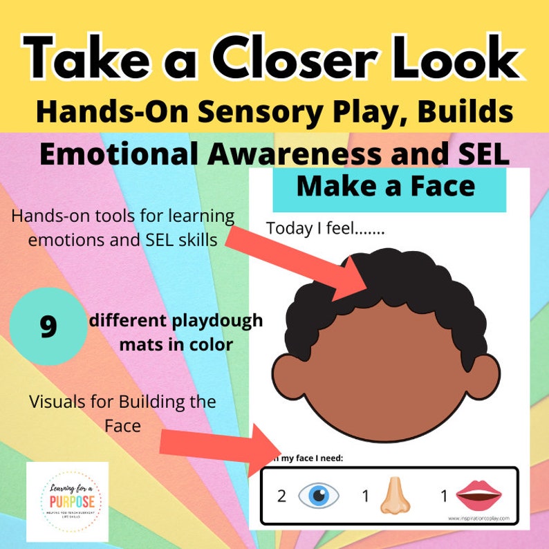 Emotion Faces Playdough Mats for Kids - Etsy