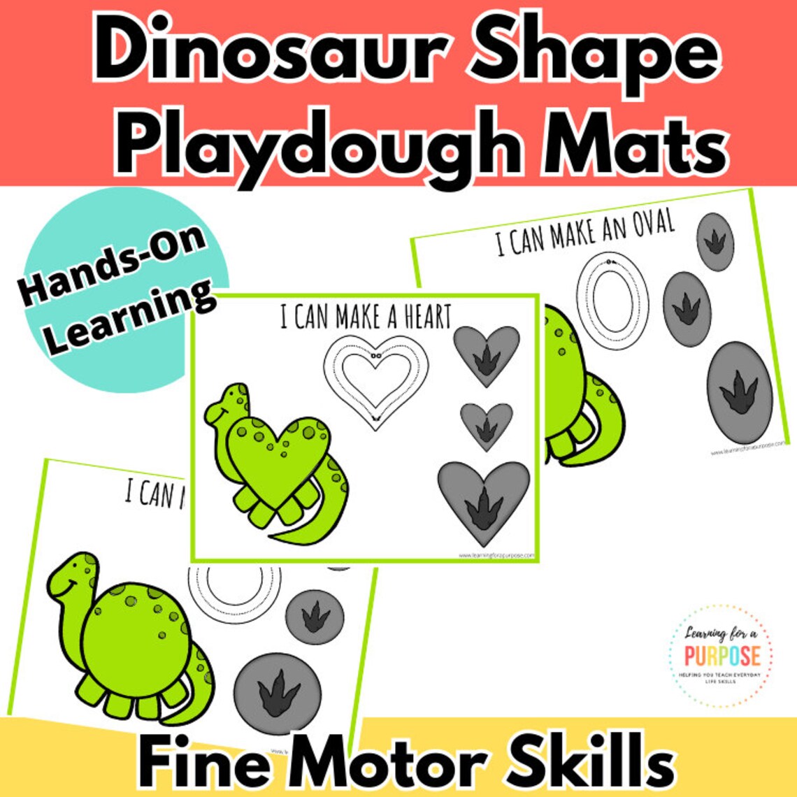 Dinosaur Shape Building Playdough Mats - Etsy