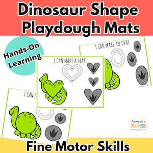 Dinosaur Shape Building Playdough Mats - Etsy