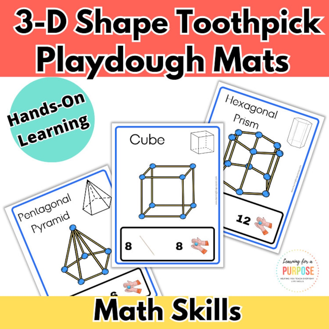 3-D Shapes Playdough Toothpick Building Mats - Etsy