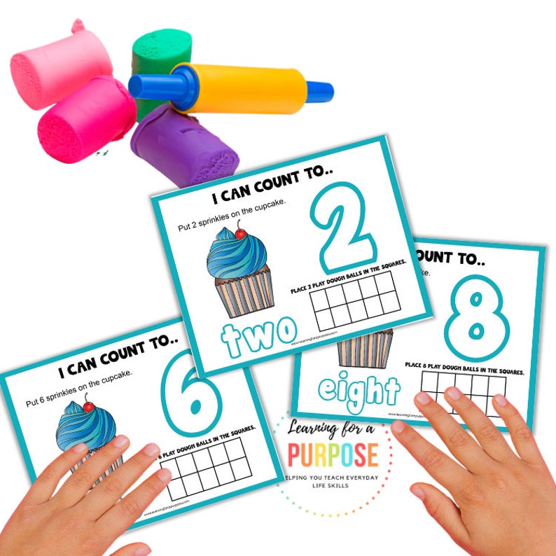 Counting Cupcake Playdough Mats Numbers 1-10 for Multi-sensory Learning ...