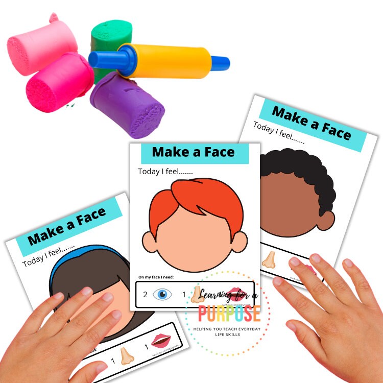 Emotion Faces Playdough Mats for Kids - Etsy