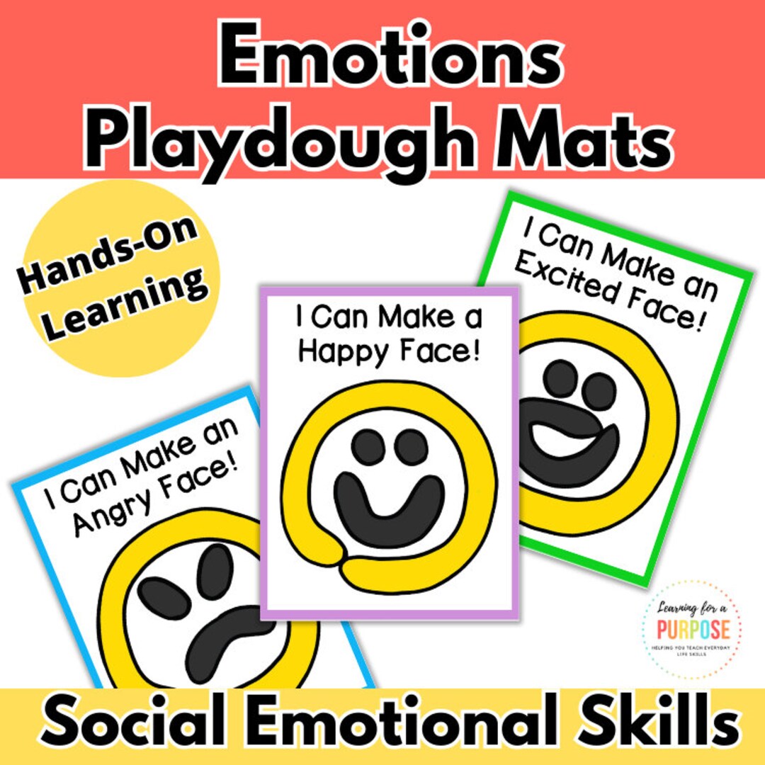Emotions Playdough Mats for Kids to Build Social-emotional Skills - Etsy