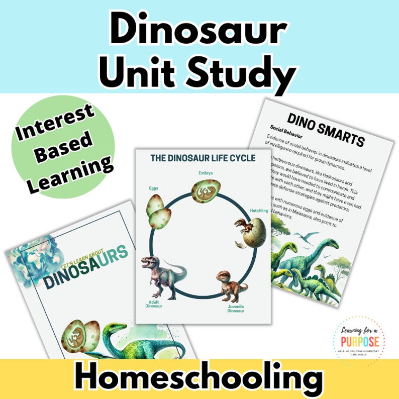 Homeschooling Dinosaur Unit Study for Kids - Etsy