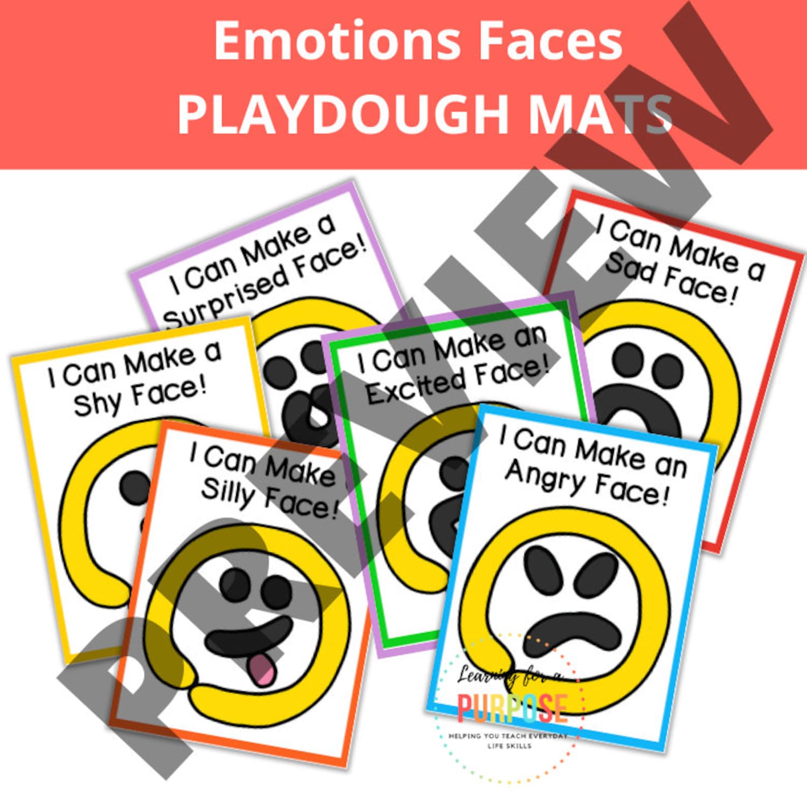 Emotions Playdough Mats for Kids to Build Social-emotional Skills - Etsy