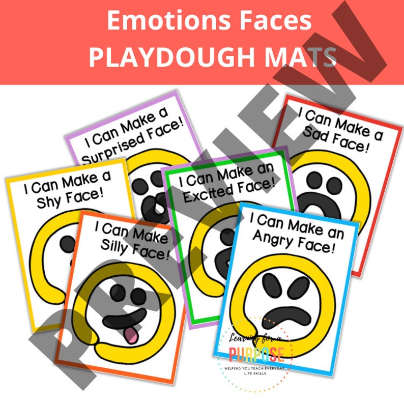 Emotions Playdough Mats for Kids to Build Social-emotional Skills - Etsy