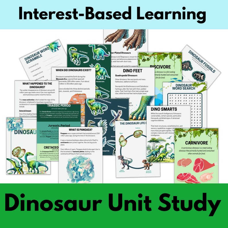 Homeschooling Dinosaur Unit Study for Kids - Etsy
