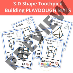 3-D Shapes Playdough Toothpick Building Mats - Etsy