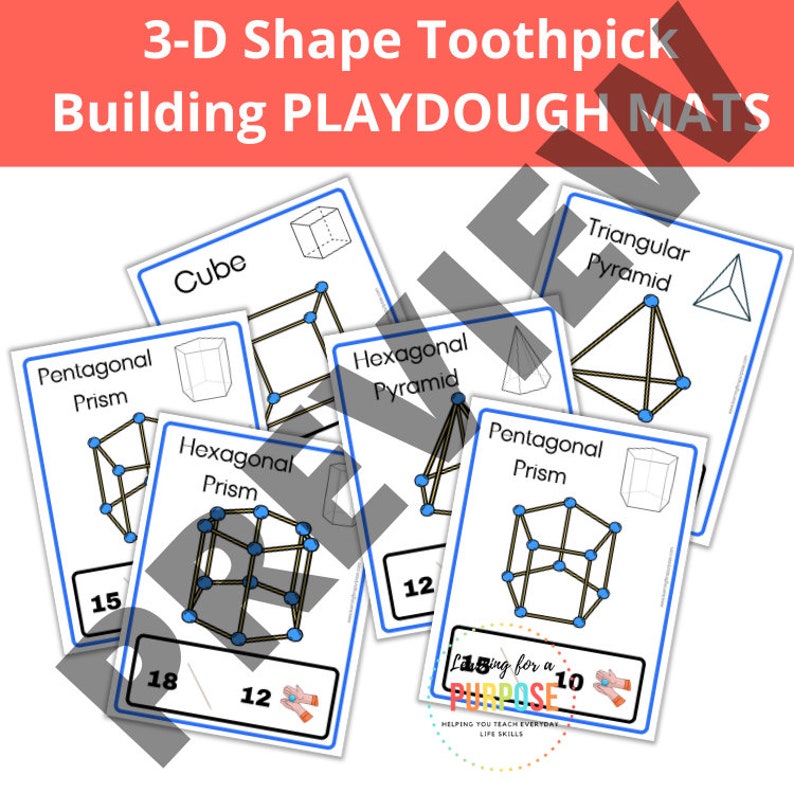 3-D Shapes Playdough Toothpick Building Mats - Etsy