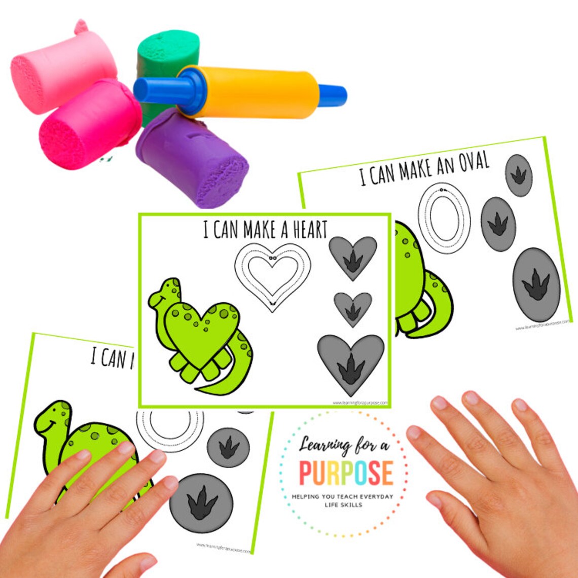 Dinosaur Shape Building Playdough Mats - Etsy