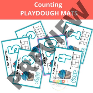Counting Cupcake Playdough Mats Numbers 1-10 for Multi-sensory Learning ...