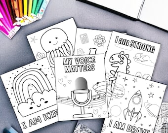 12 Affirmation Coloring Pages | Kids Coloring | Kids Positivity | Kids ...