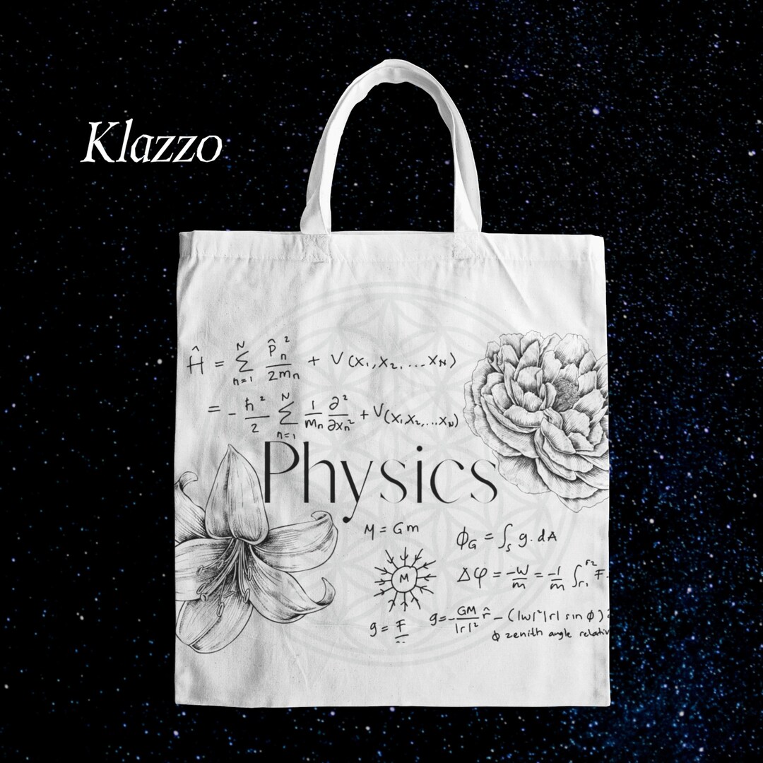 Science Tote Bag, Physics Unique Canvas Aesthetic Cool Art Tote Bag - Etsy
