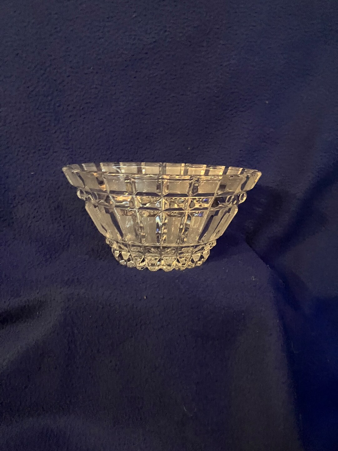 Oval Cut Lead Crystal Bowl W/ Etched Panels - Etsy