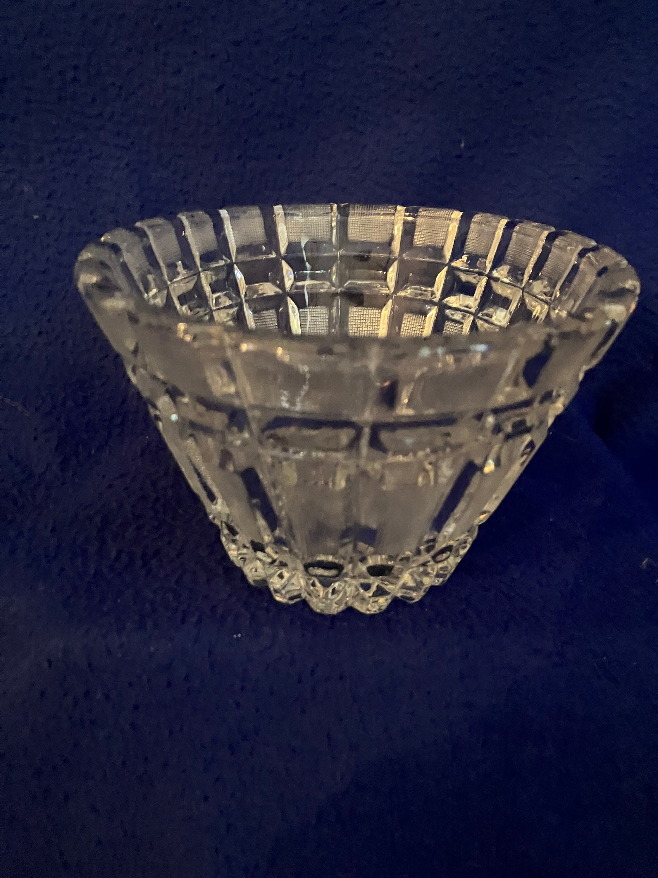 Oval Cut Lead Crystal Bowl W/ Etched Panels - Etsy