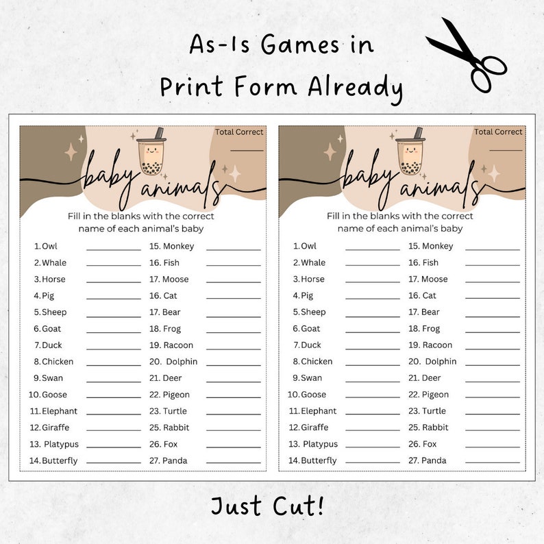 Boba Baby Shower Games, Bubble Tea Theme Party Instant Download, Canva ...