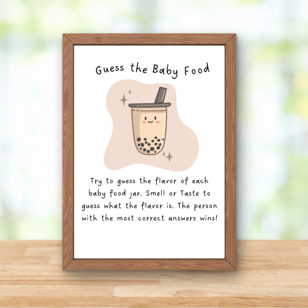 Boba Tea Bubble Tea Baby Shower Printable Sign Games for Party ...