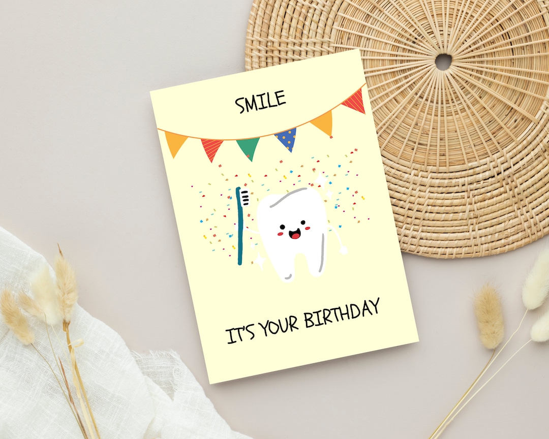 Dental Birthday Card Digital Download for Dental Assistant Cute Card ...
