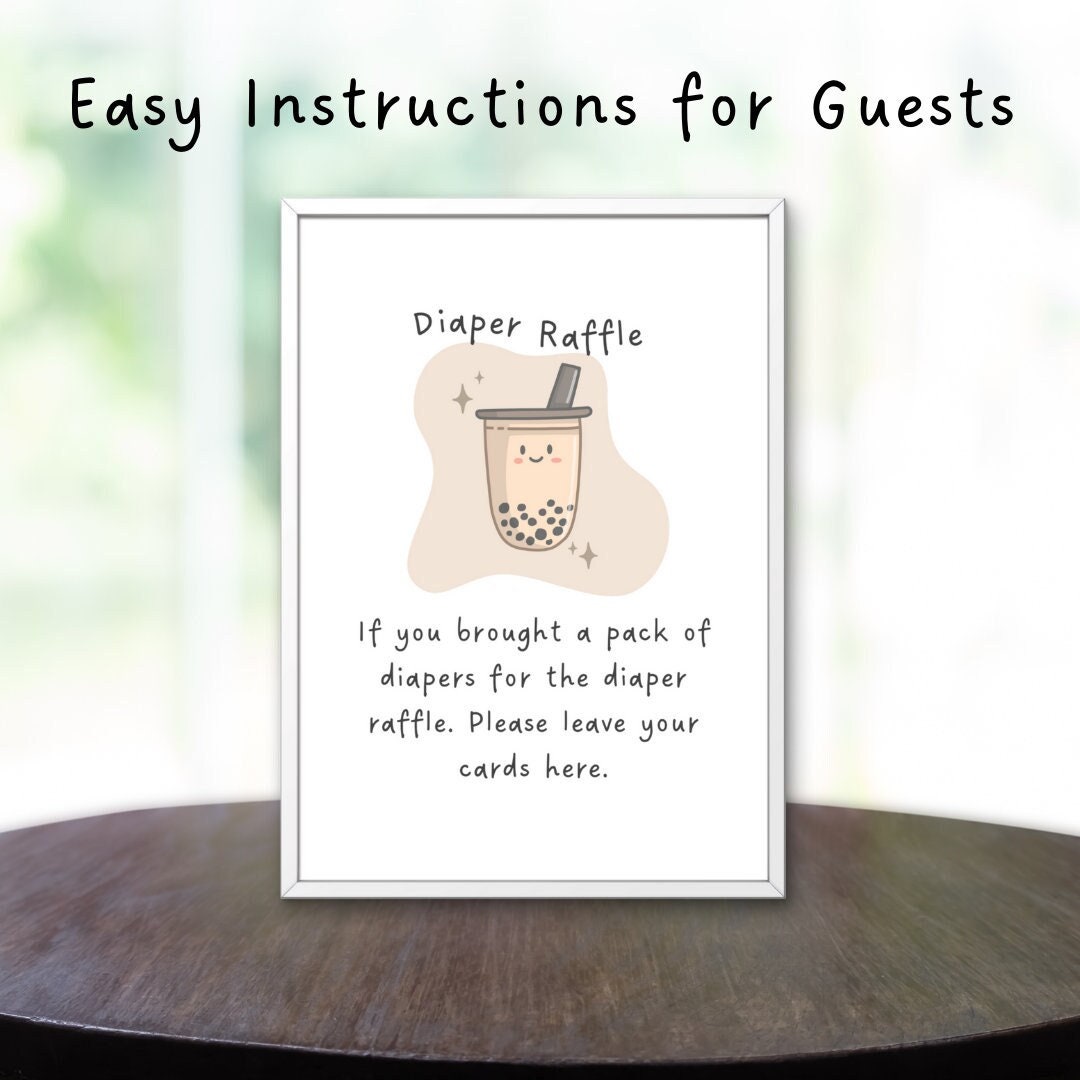 Boba Tea Bubble Tea Baby Shower Printable Sign Games for Party ...